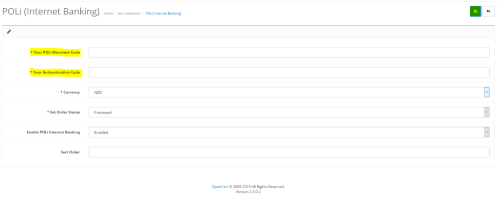 POLi Plugin - Install on Opencart 3.0x - POLi
